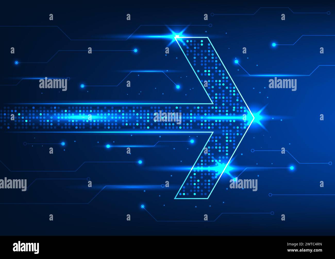 Arrow technology background, arrow connected to technology It shows the ...