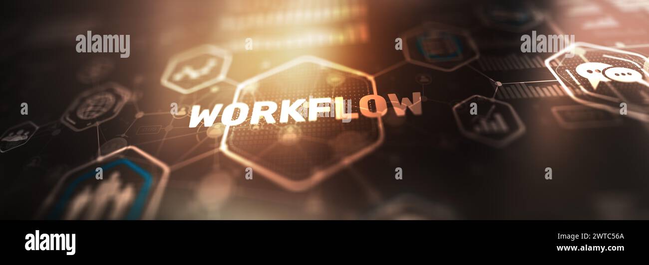 Workflow management. Automation of company processes and workflows Stock Photo - Alamy