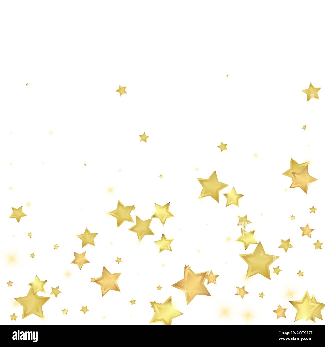 Magic stars vector overlay. Gold stars scattered around randomly ...