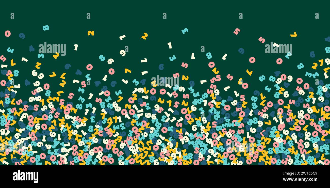 Falling pastel numbers. Math study concept with flying digits ...