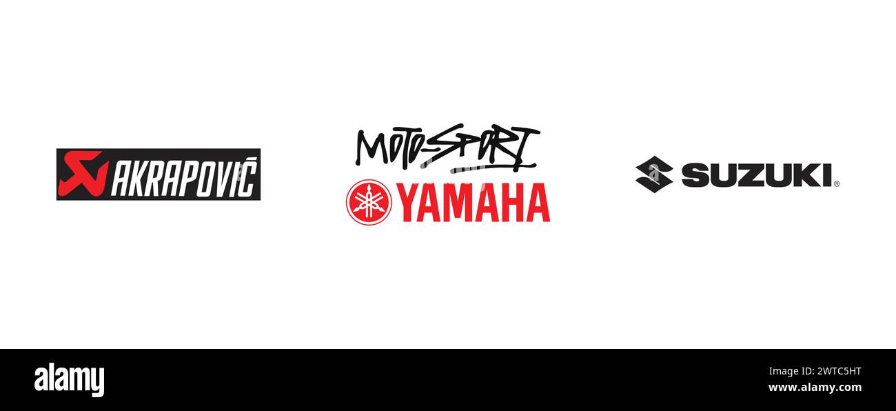AKRAPOVIC,Suzuki,Motosport Yamaha. Editorial vector logo collection ...