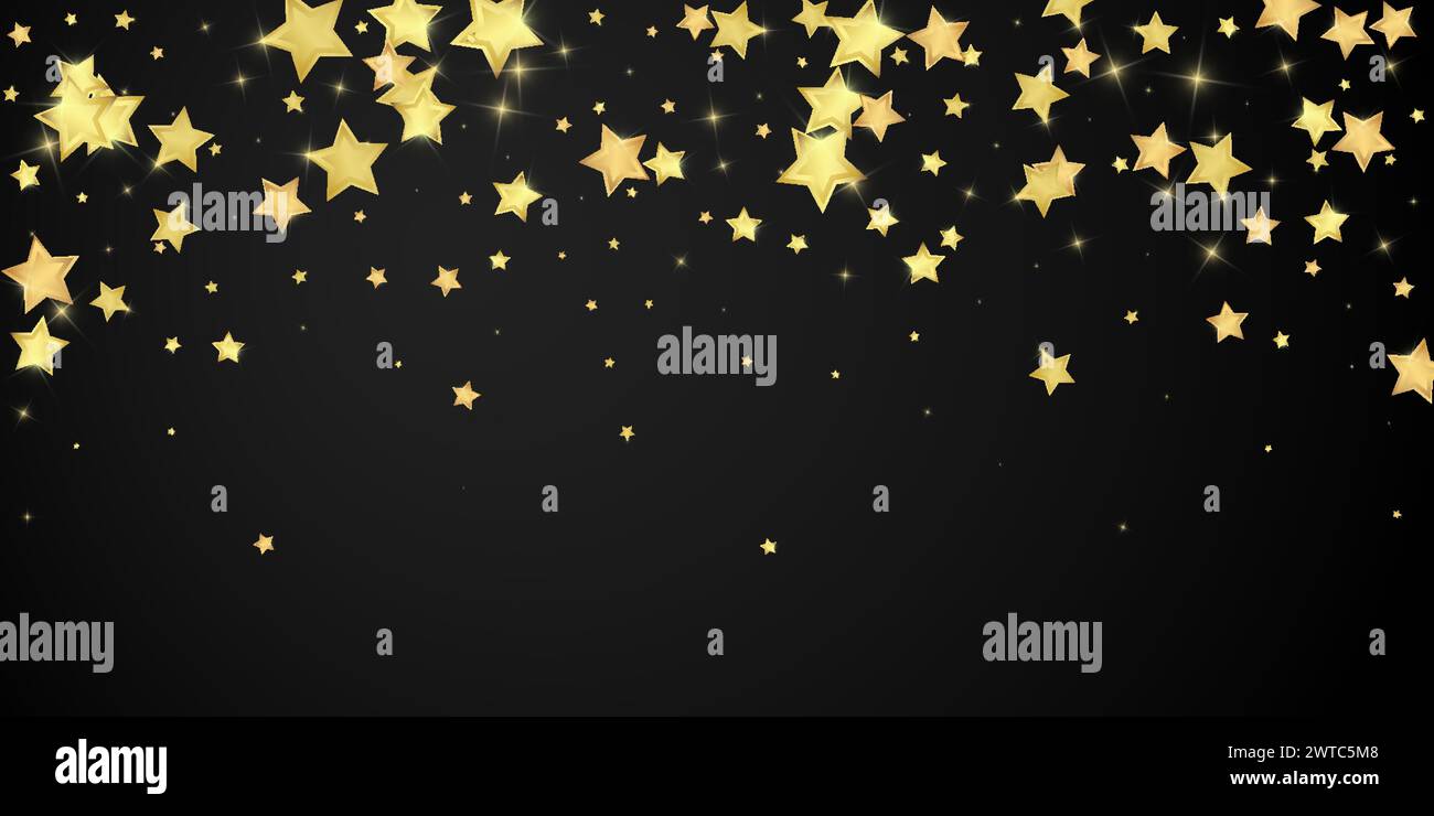 Magic stars vector overlay. Gold stars scattered around randomly ...