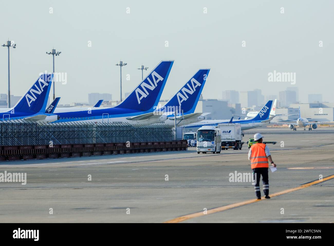 Tokyo, Japan. 16th Mar, 2024. All Nippon Airways (ANA) airplanes seen at the Tokyo International ...