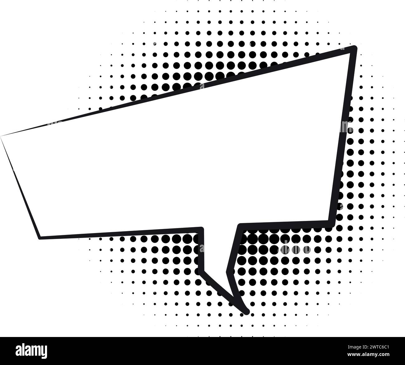 Empty comic message box template with halftone shadow Stock Vector ...