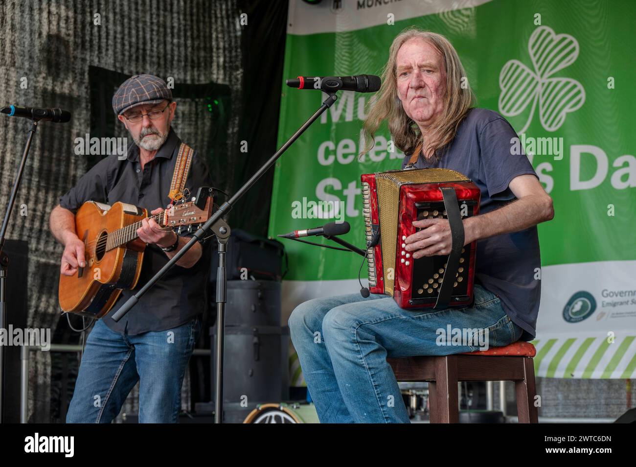Muenchen, St. Patricks Day Festival 2024 auf dem Odeonsplatz, Irische ...