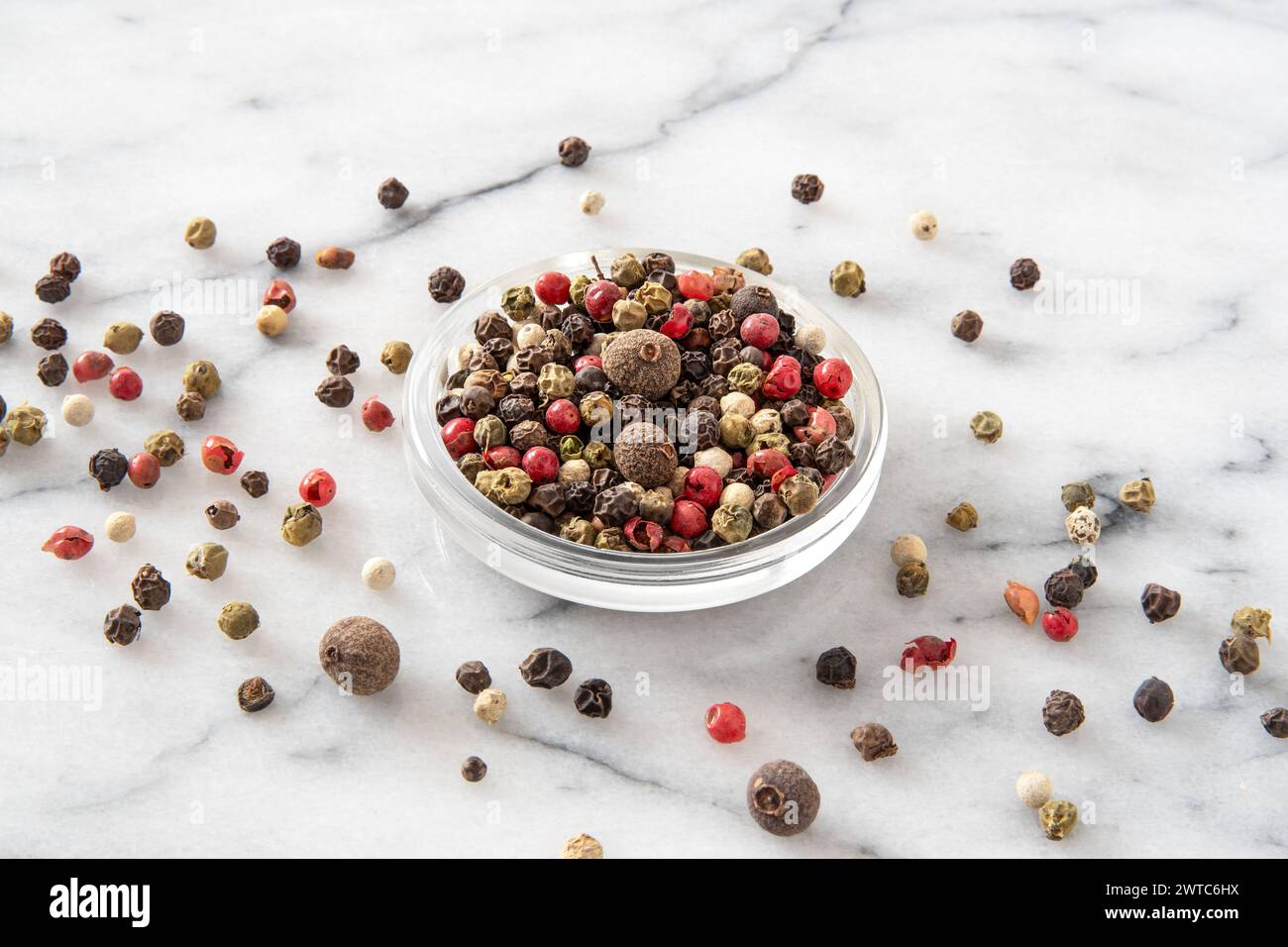 5 berry mix, a blend of different peppers on a white background Stock ...