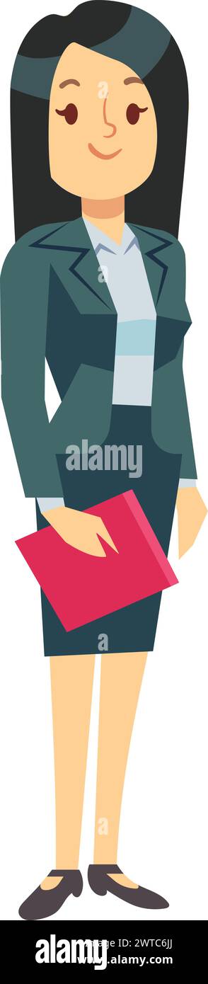 Standing business woman cartoon business woman cartoon character Stock ...