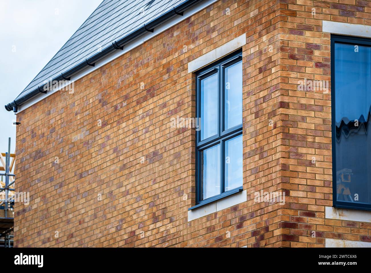 Window view of construction aparments building site in england uk Stock ...