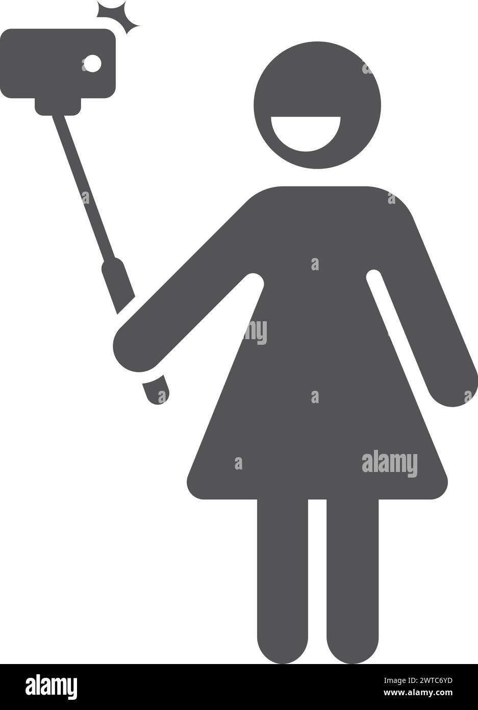 Selfie stick smartphone icon simple Cut Out Stock Images & Pictures - Alamy