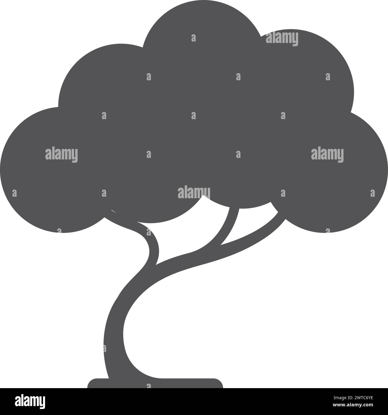 Black tree silhouette. Forest symbol. Wild nature sign Stock Vector ...
