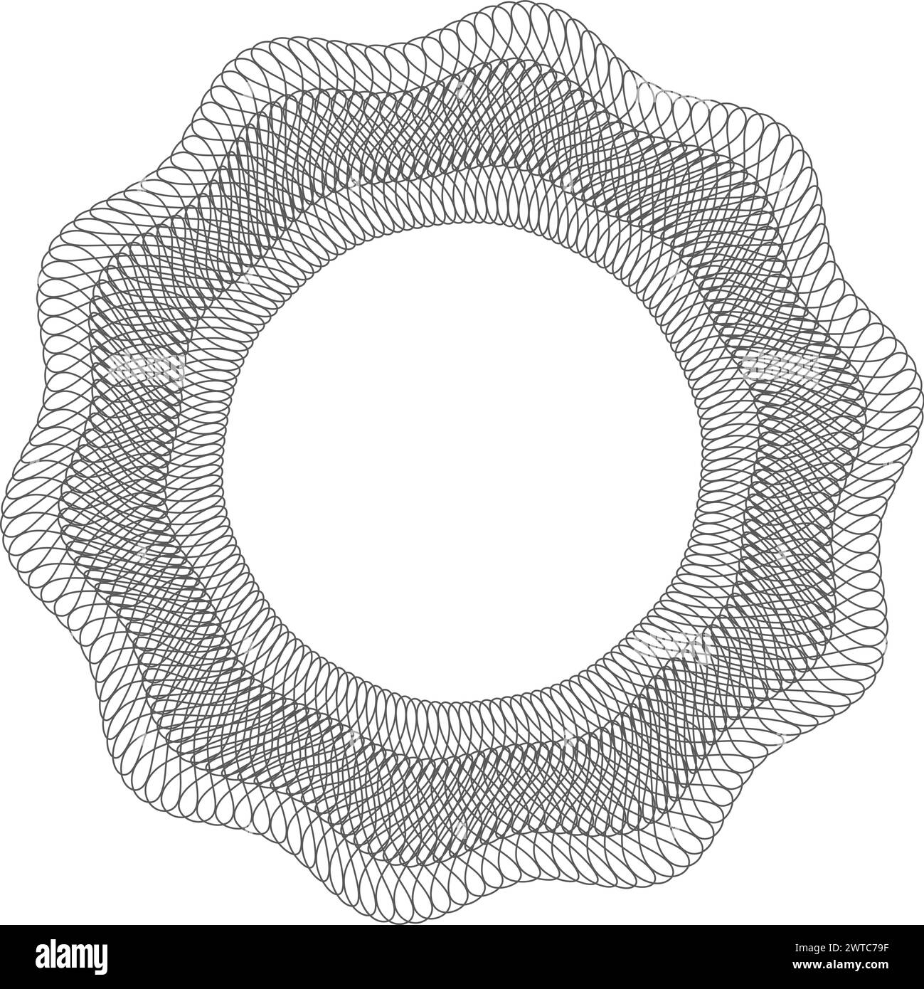 Round pattern for watermark. Guarantee emblem. Radial wavy lines Stock Vector Image & Art - Alamy
