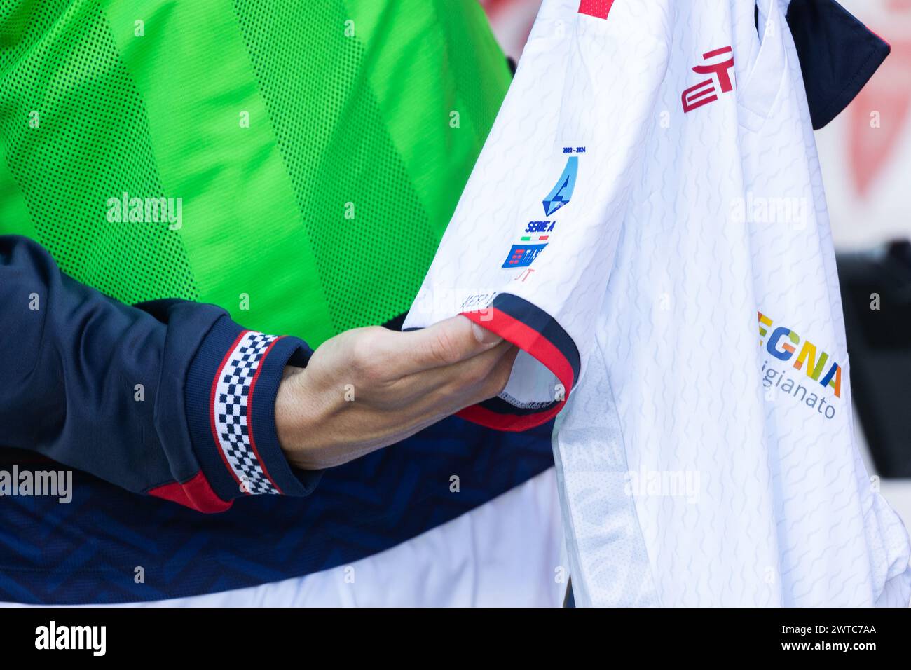 Serie A patch is seen during the Serie A football match between AC ...