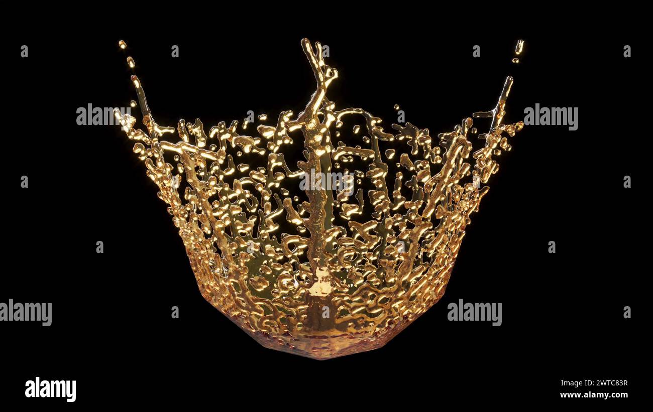 Beer splash drop rotate on black 3d render Stock Photo - Alamy