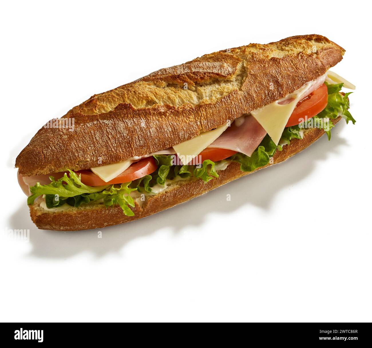 Fast food isolated on white background. top view. closeup of junk foods ...