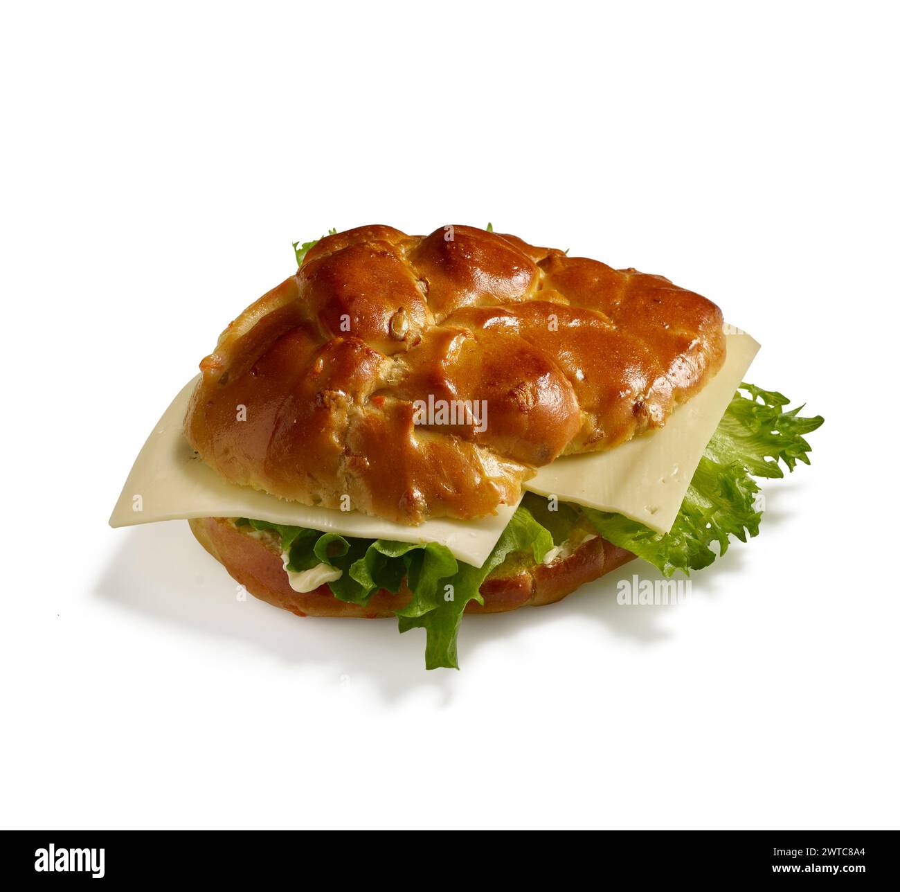 Fast food isolated on white background. top view. closeup of junk foods ...