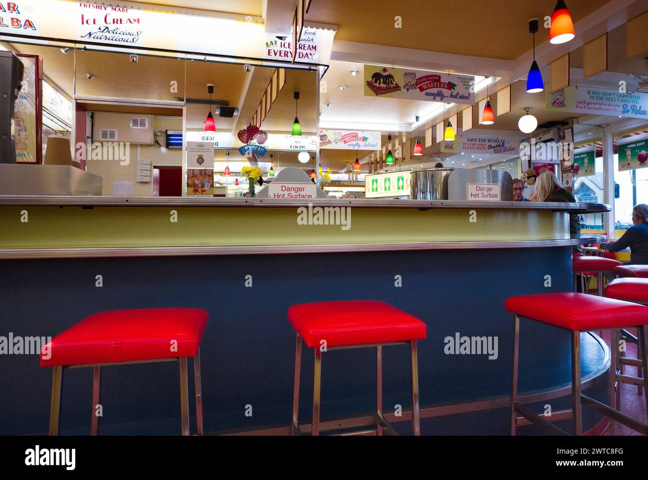 Fifties interior of the famous Harbour Bar on the seafront at ...