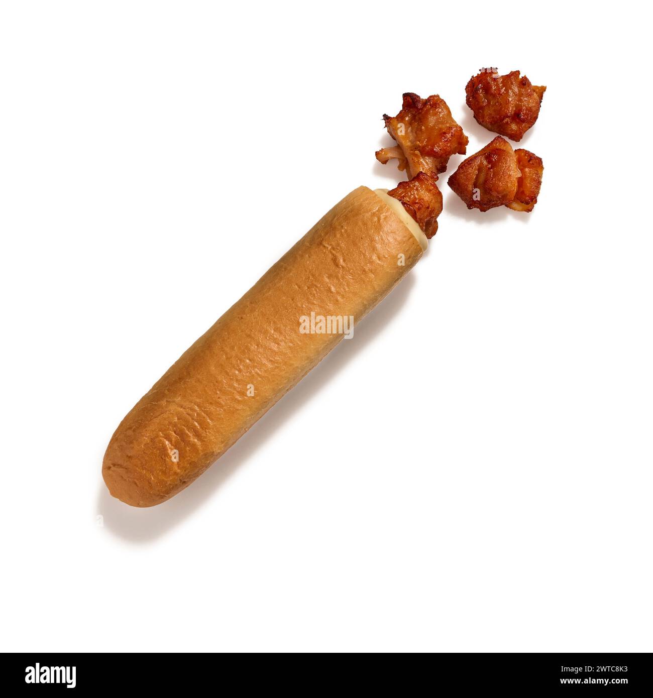 Fast food isolated on white background. roll top view. closeup of junk ...