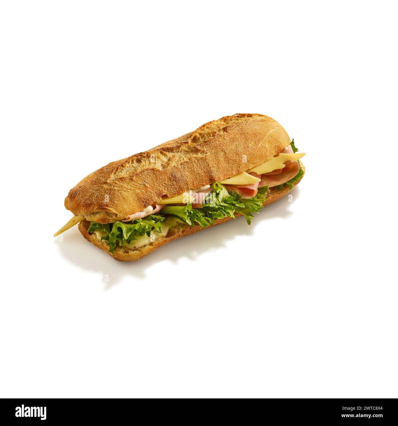 Fast food isolated on white background. sandwich top view. closeup of ...