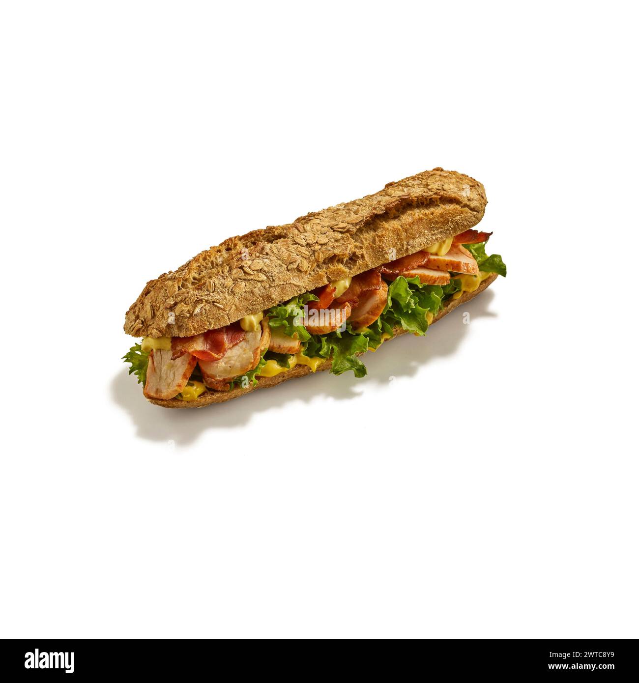 Fast food isolated on white background. sandwich top view. closeup of ...