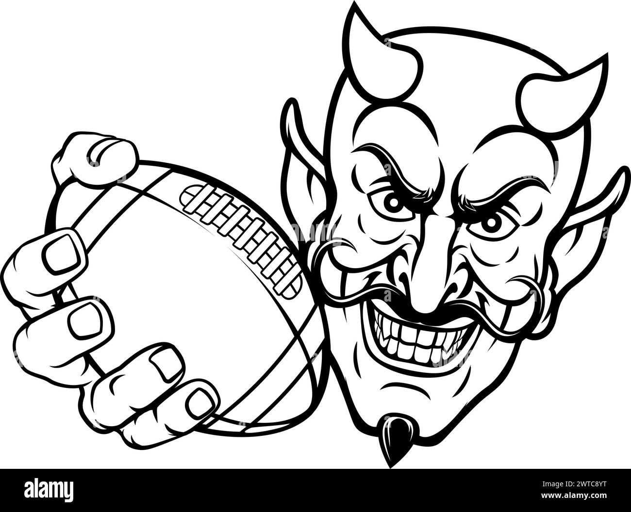 Devil American Football Sports Mascot Cartoon Stock Vector Image & Art ...