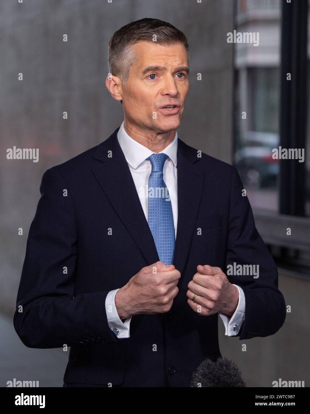 London, England, UK. 17th Mar, 2024. Transport Secretary MARK HARPER is ...