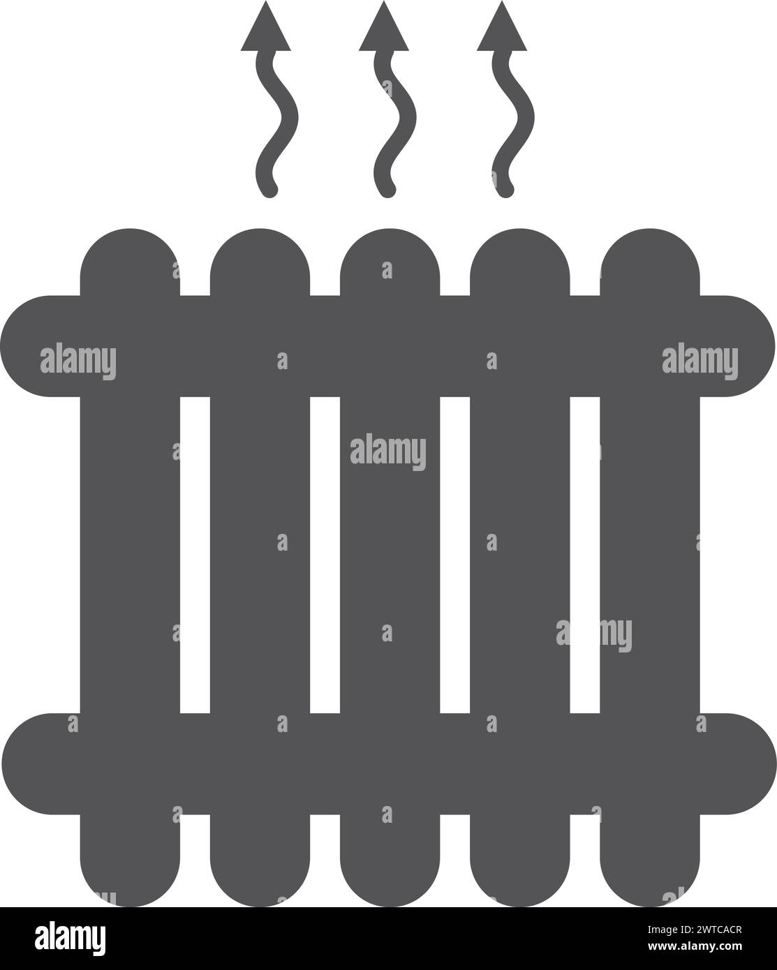 Heat radiator black icon. Home temperature control isolated on white ...