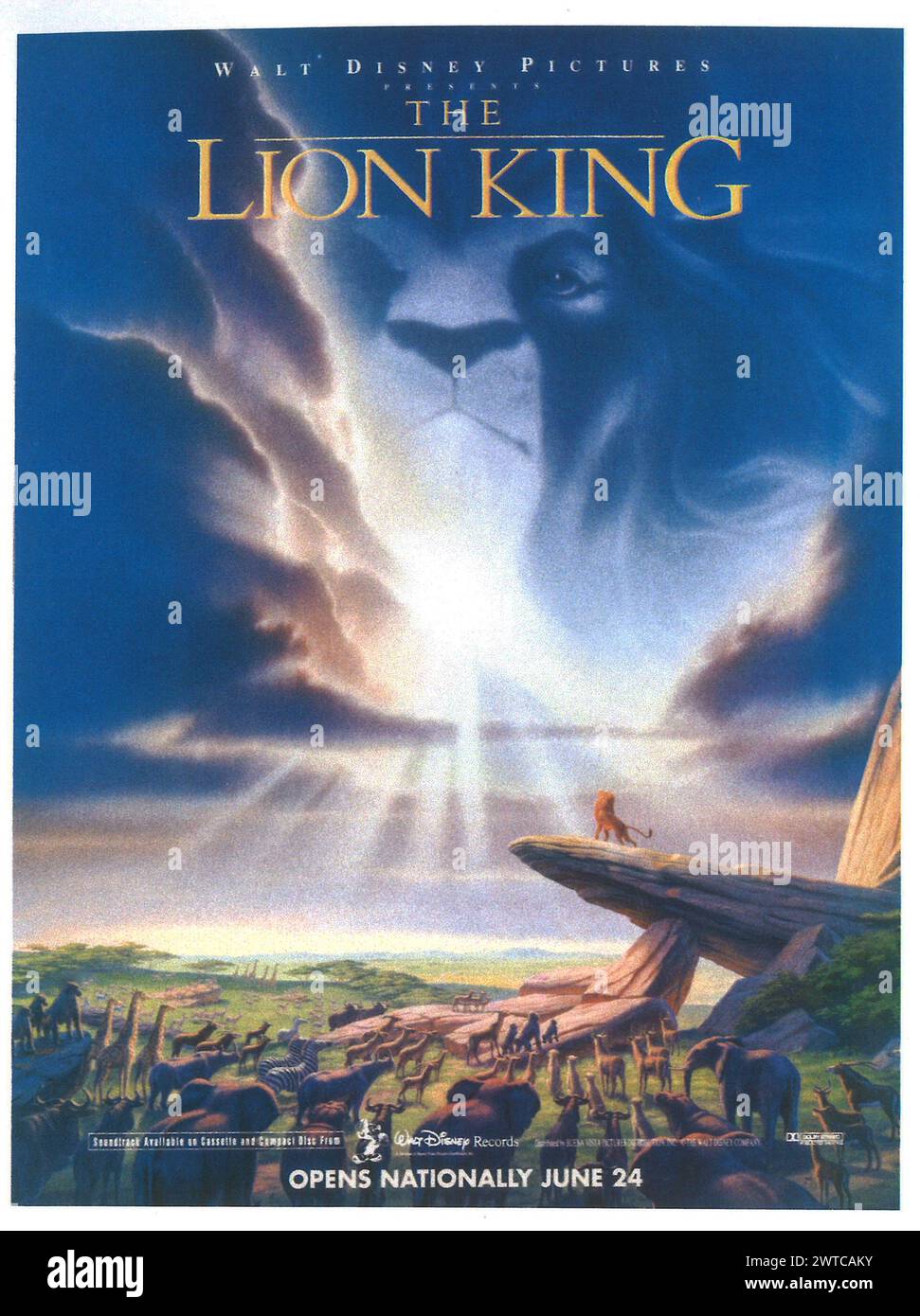 1994 The Lion King movie by Walt Disney promo theatre release ad Stock ...