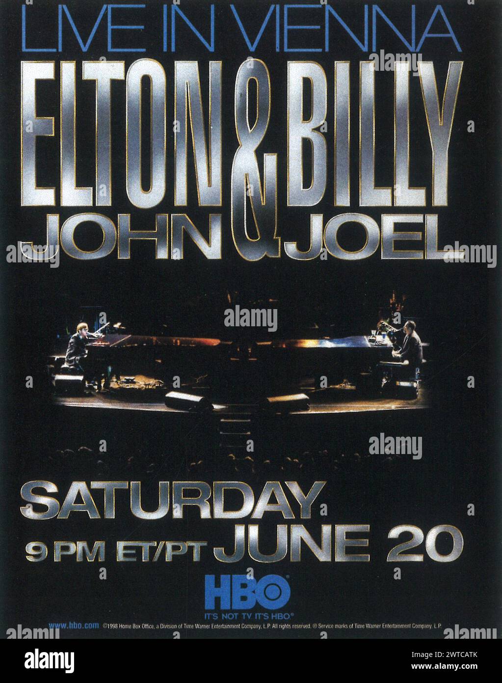 1998 Billy Joel & Elton John HBO In Vienna poster Stock Photo - Alamy