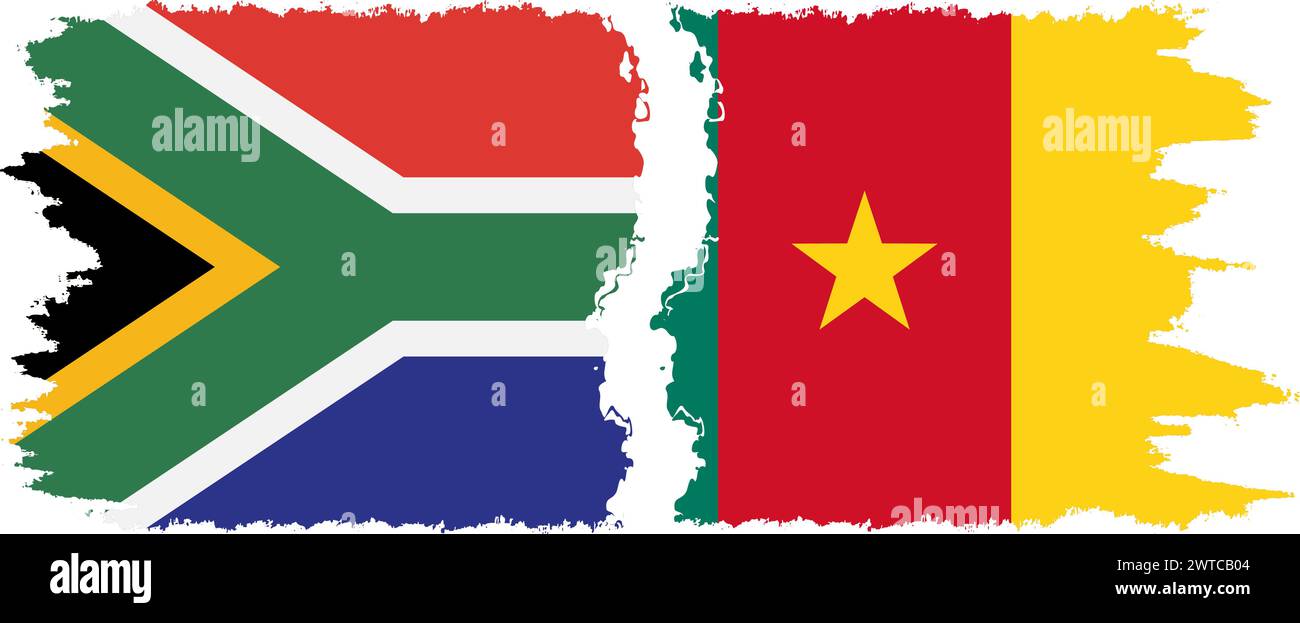 Cameroon and South Africa grunge flags connection, vector Stock Vector ...