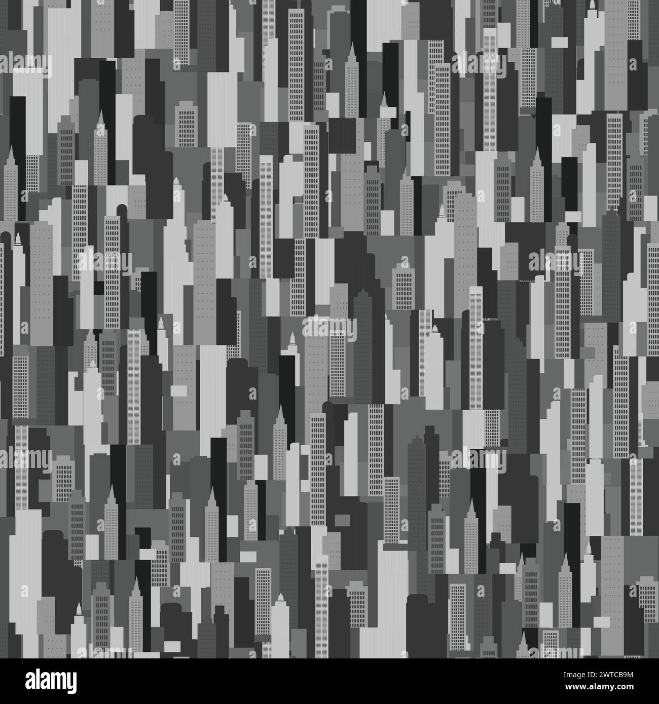 A seamless pattern of a city skyline in black and white Stock Vector ...