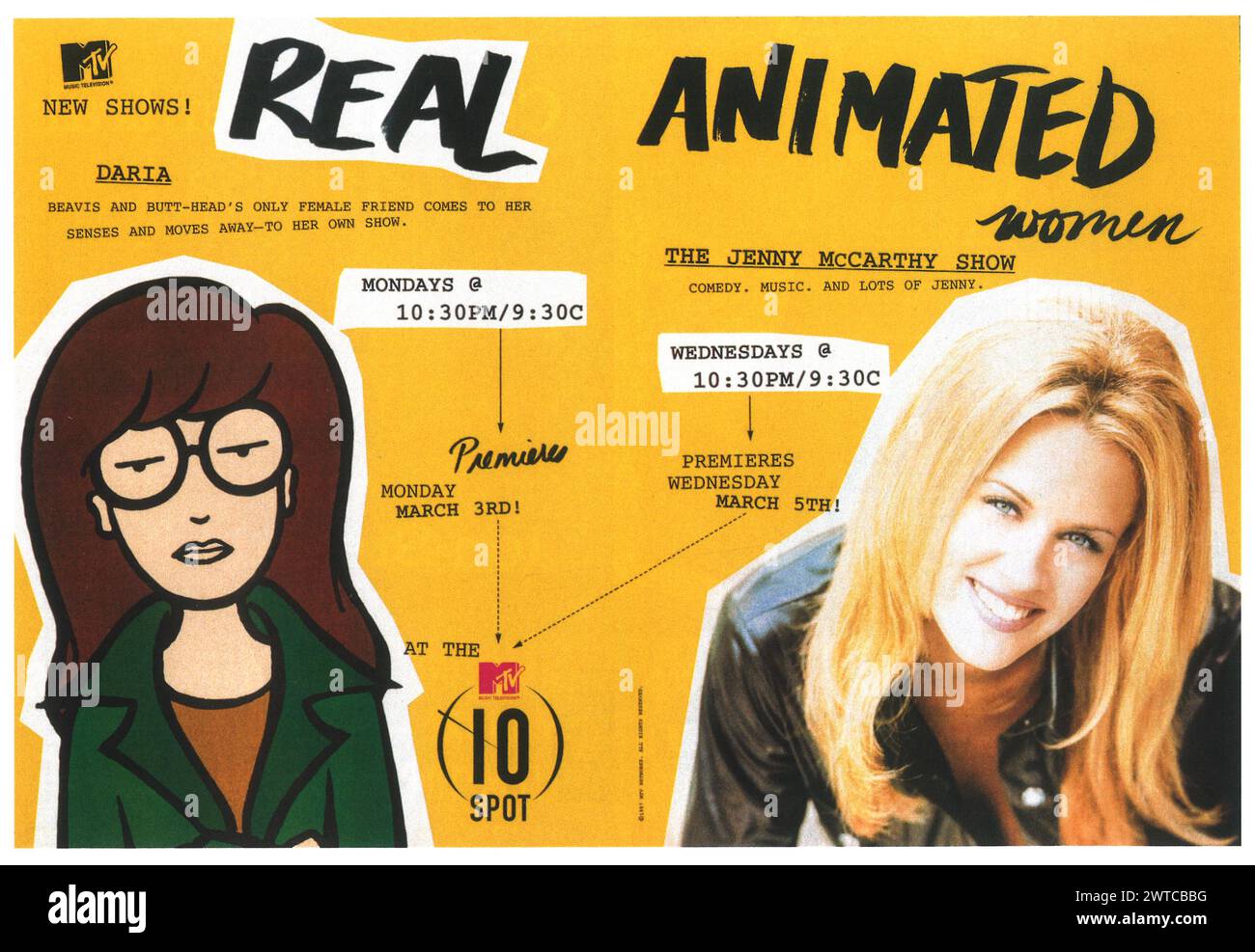 1997 MTV Real animated women show - Daria - Jenny McCarthy Show ad ...