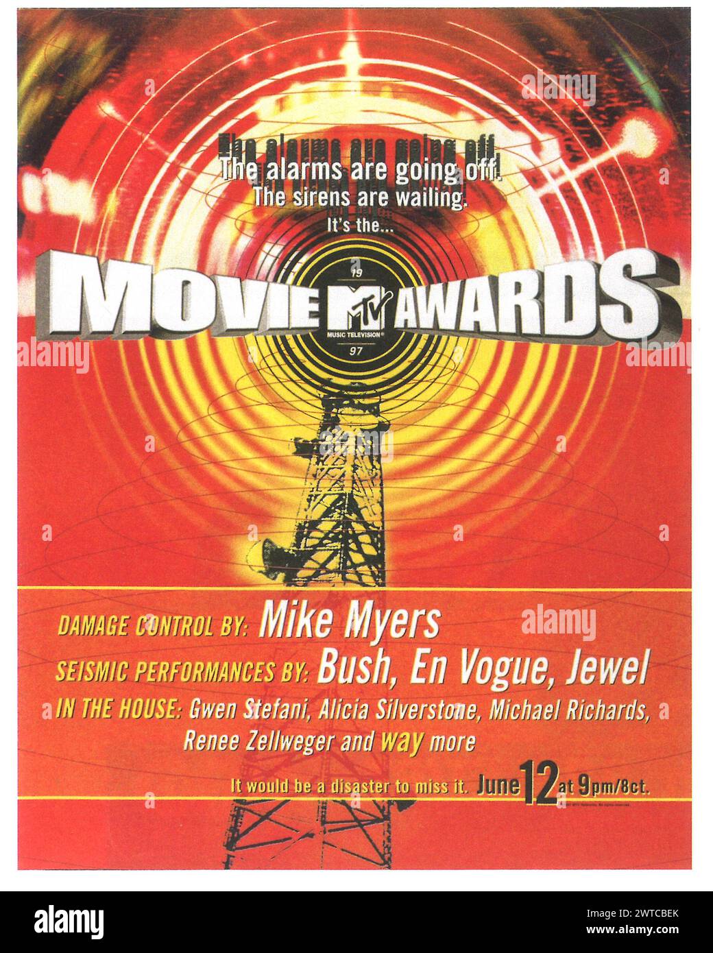 1997 MTV Movie Awards with Mike Myers TV poster ad Stock Photo - Alamy