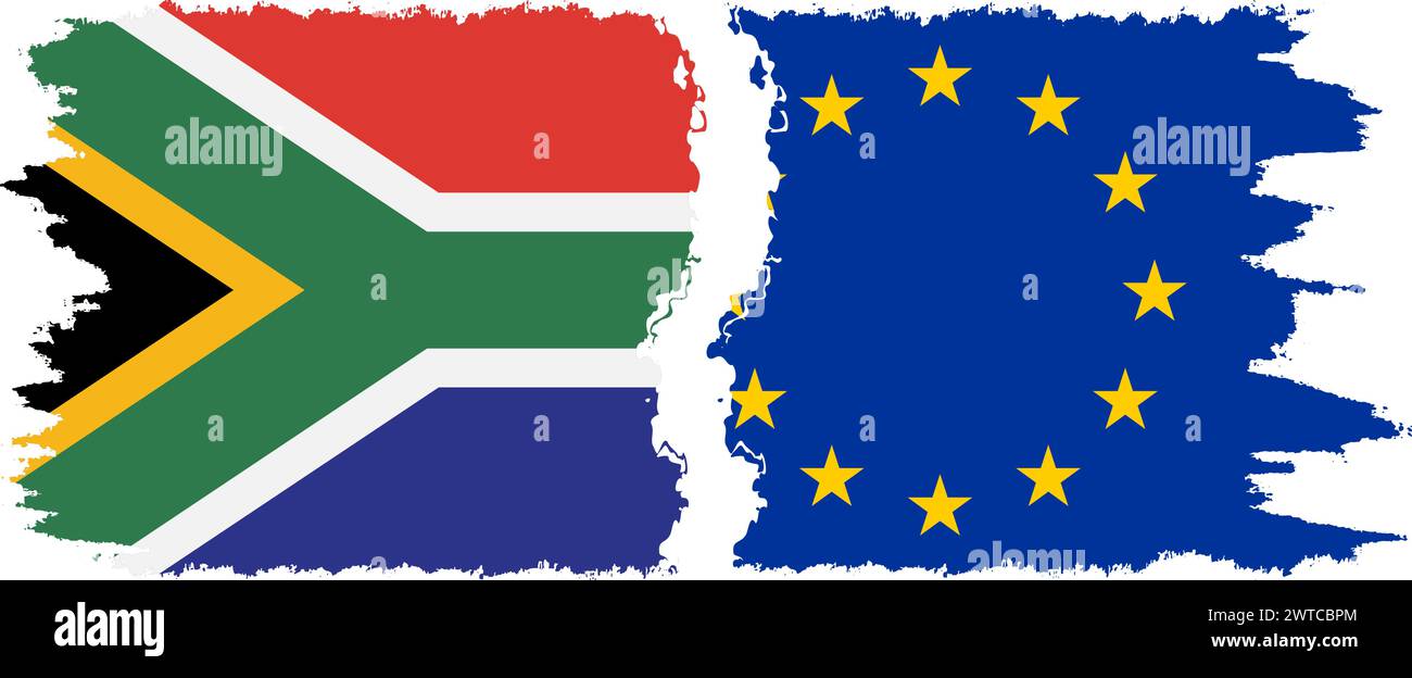 EU and South Africa grunge flags connection, vector Stock Vector Image ...
