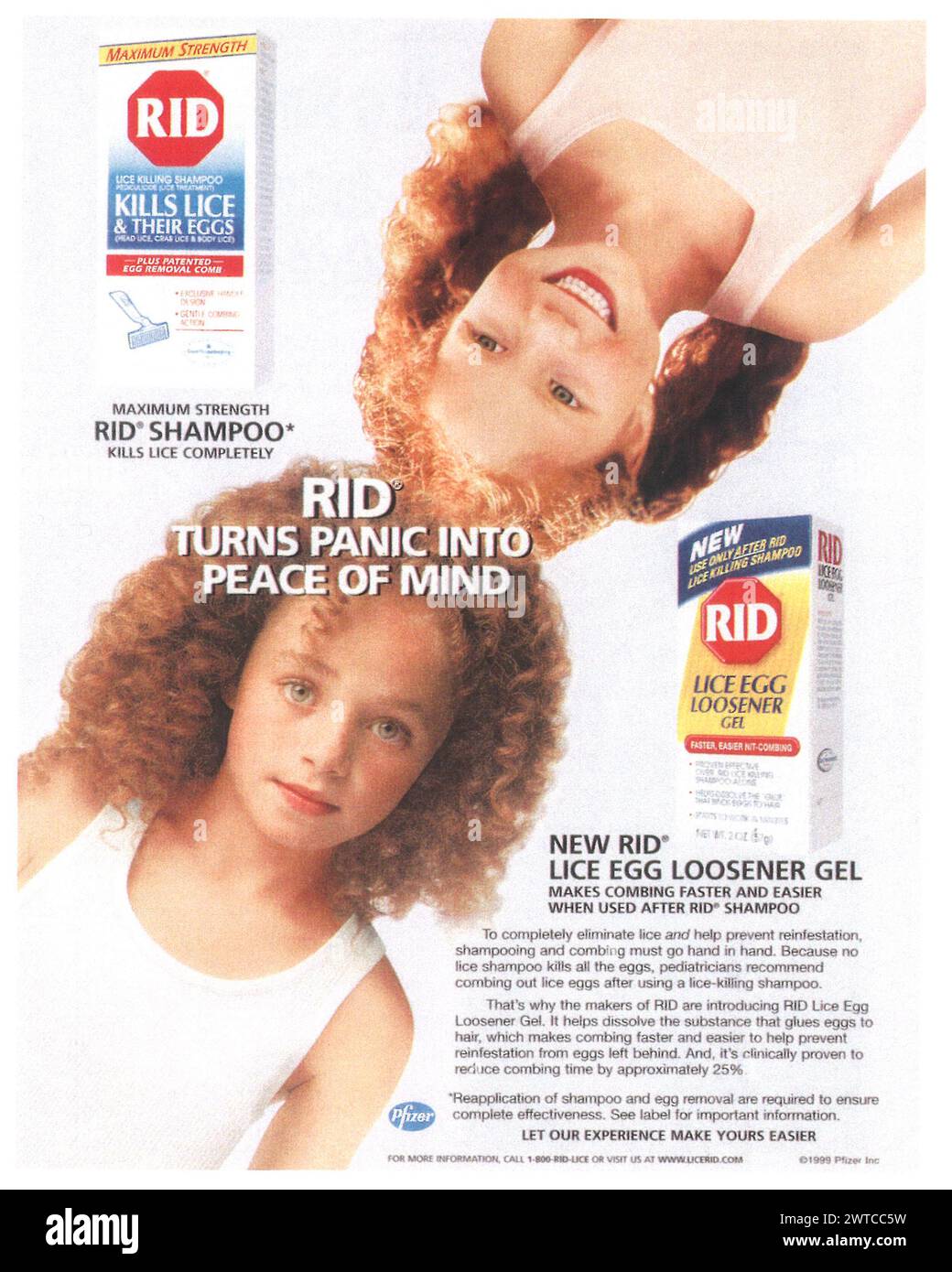 1999 Pfizer's RID lice egg loosener ad Stock Photo - Alamy