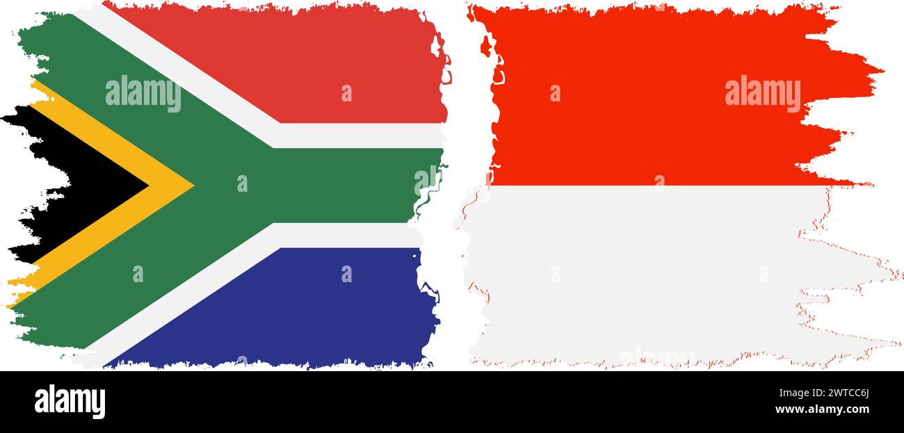Indonesia and South Africa grunge flags connection, vector Stock Vector ...