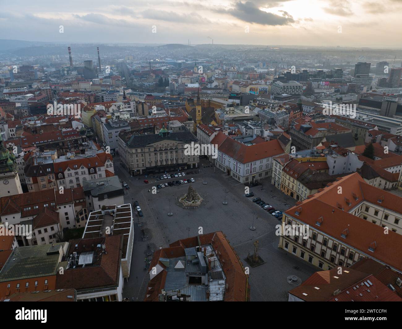 Aerial view of the historic city of Brno in the Czech Republic Stock ...