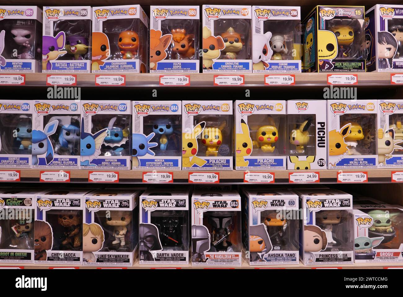 POKEMON DOLL BOXES ON DISPLAY INSIDE THE HAMLEYS TOY STORE Stock Photo ...