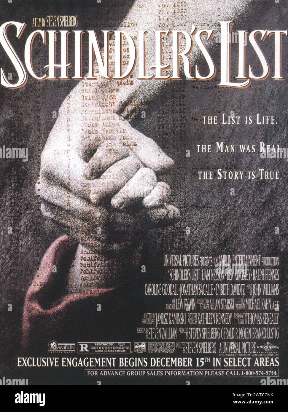 Schindlers list film poster hi-res stock photography and images - Alamy