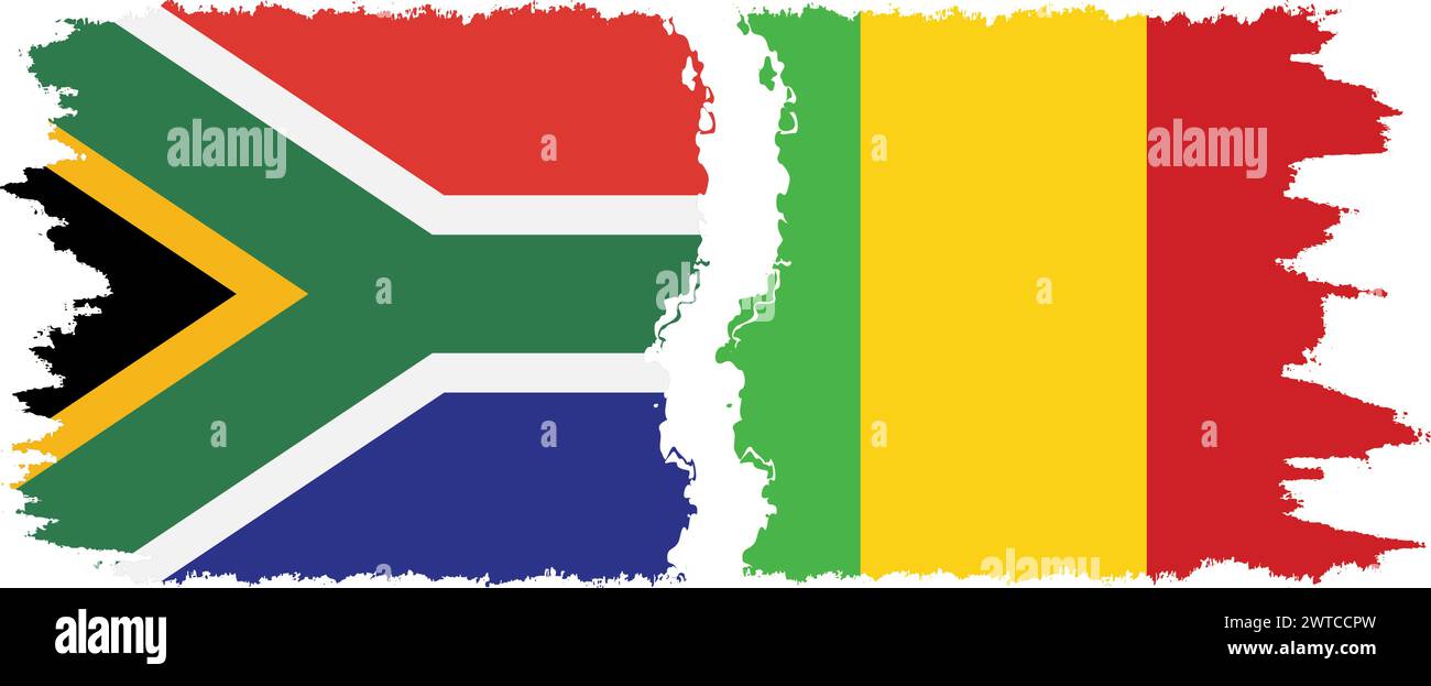 Mali and South Africa grunge flags connection, vector Stock Vector ...