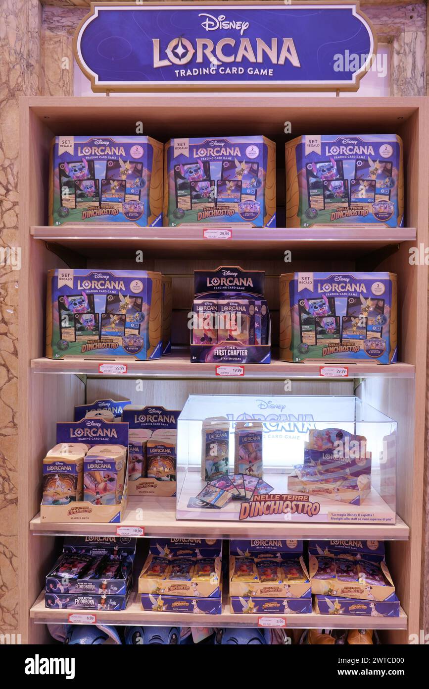DISNEY LOCARNA GAME BOXES ON DISPLAY INSIDE THE HAMLEYS TOY STORE Stock ...