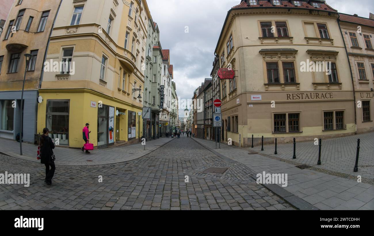 Architecture of a historical building in the city of Brno in the Czech ...