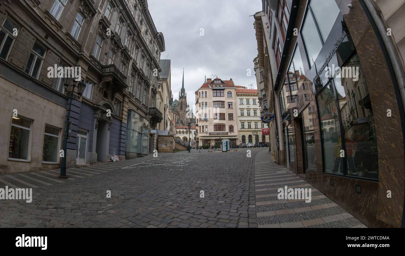 Architecture of a historical building in the city of Brno in the Czech ...