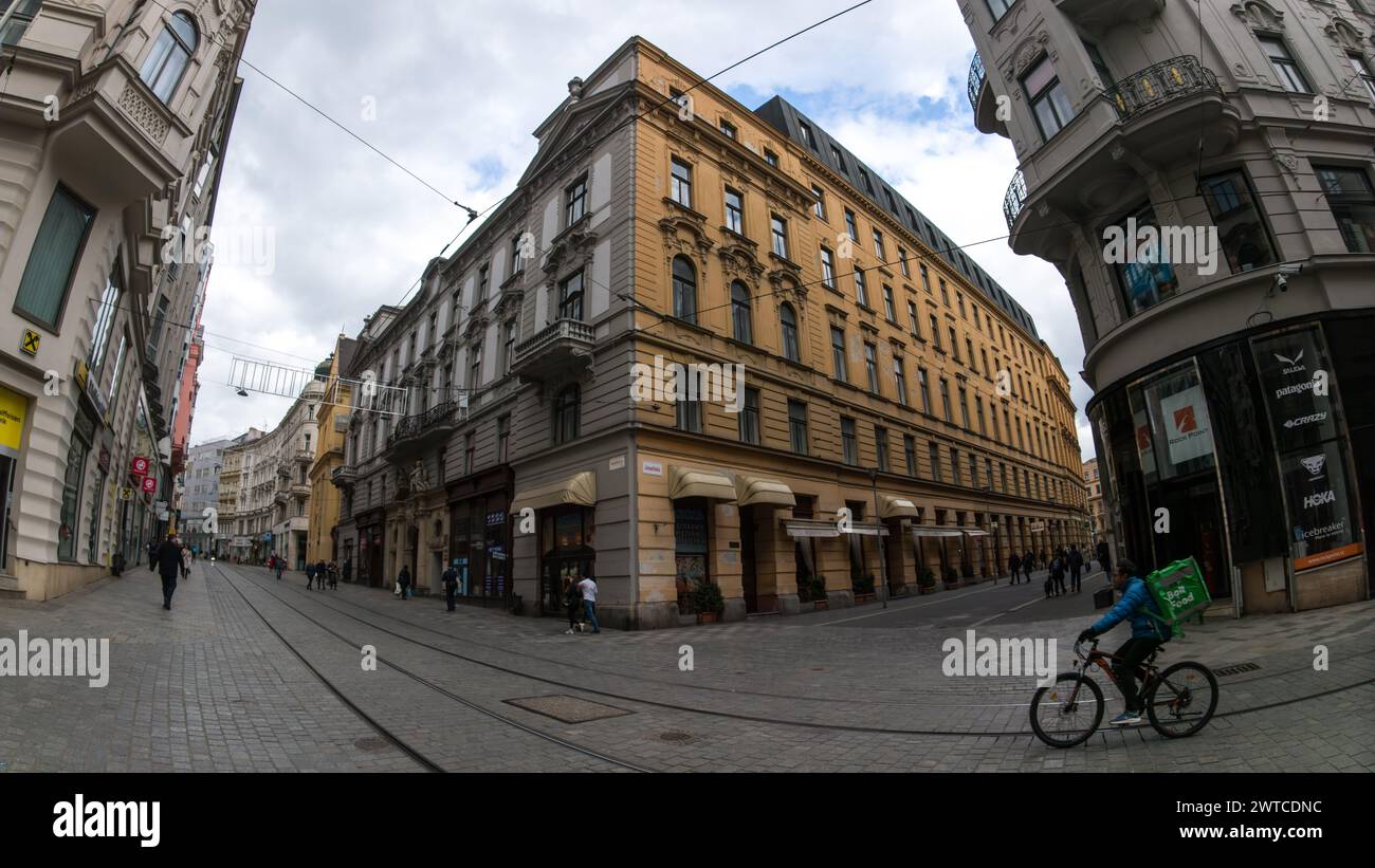 Architecture of a historical building in the city of Brno in the Czech ...