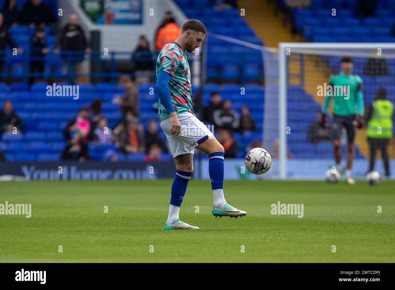 Wes Burns of Ipswich Town is seen warming up before the Sky Bet ...
