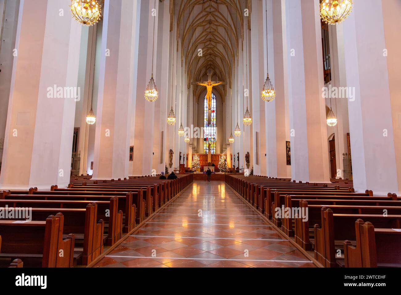 Interior view of Frauenkirche, The Cathedral of Our Lady in Munich ...