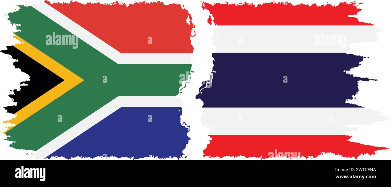Thailand and South Africa grunge flags connection, vector Stock Vector ...