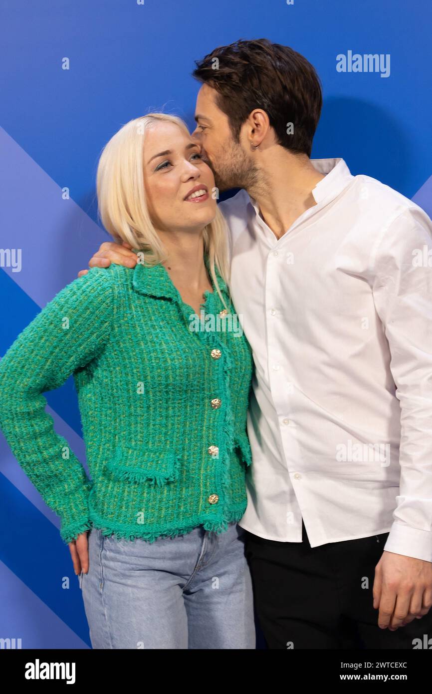 Lille, France. 17th Mar, 2024. Cast members of "Plus belle la vie ...