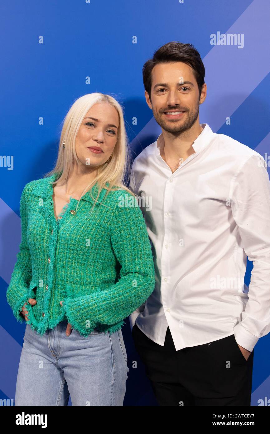 Lille, France. 17th Mar, 2024. Cast members of "Plus belle la vie ...