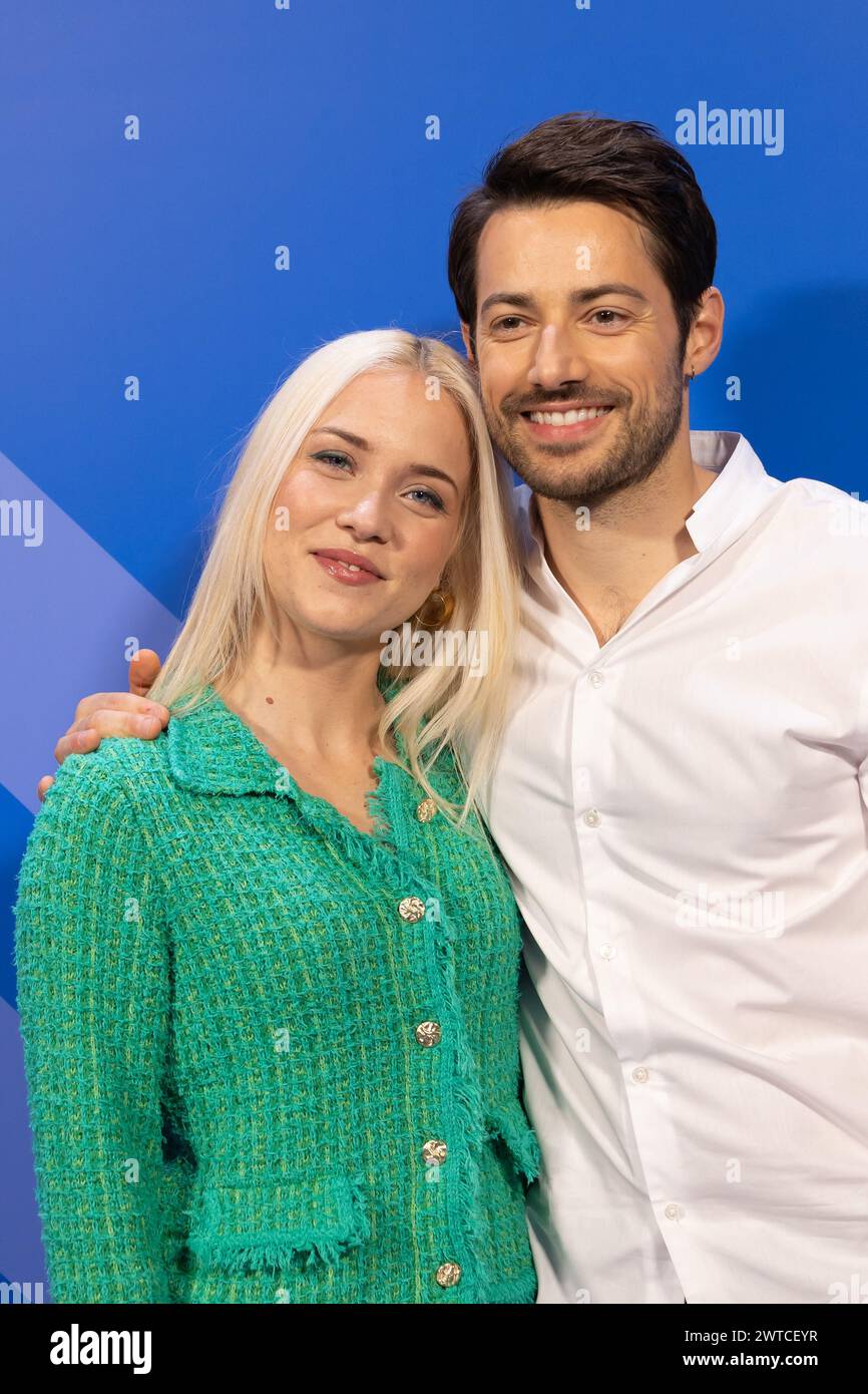 Lille, France. 17th Mar, 2024. Cast members of "Plus belle la vie ...