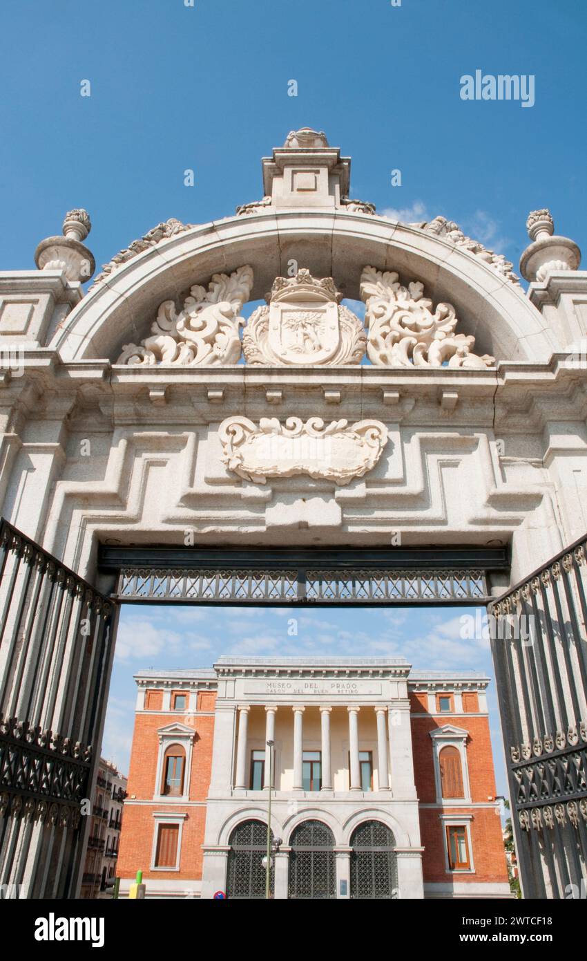 Cason del Buen Retiro from El Retiro gate. Madrid, Spain Stock Photo ...